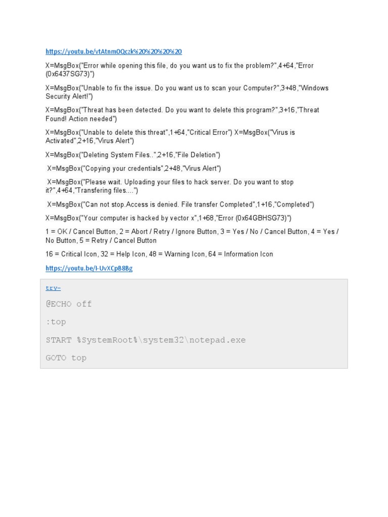@echo Off:Top Start %Systemroot%/System32/Notepad - Exe Goto Top | PDF