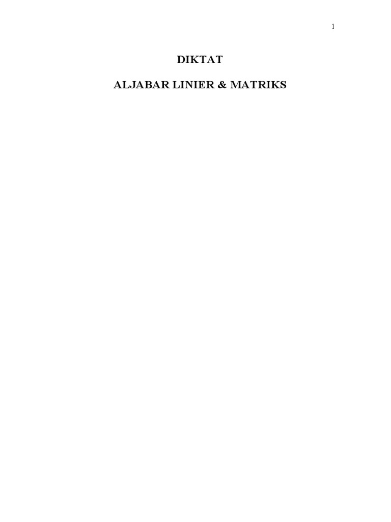 Aljabar Linier Dan Matriks | PDF | Metode & Bahan Ajar