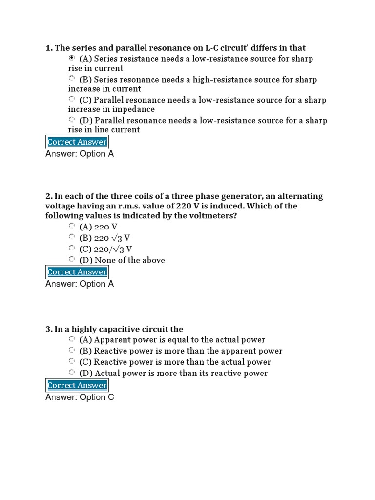 Analysis of Electrical Circuit Concepts through Multiple Choice ...