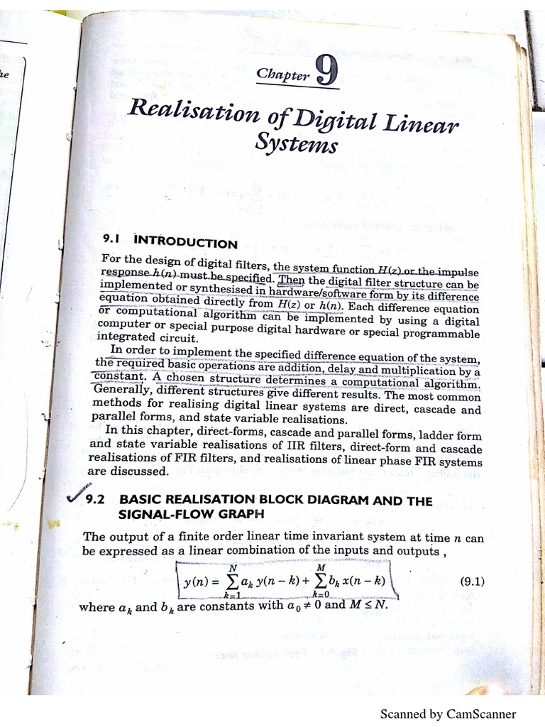 Realisation of Digital Linear Systems | PDF