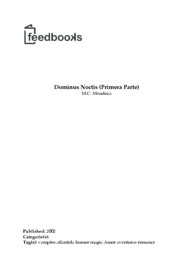 M.C. Mendoza - Dominus Noctis (Primera Parte) | PDF | Amor