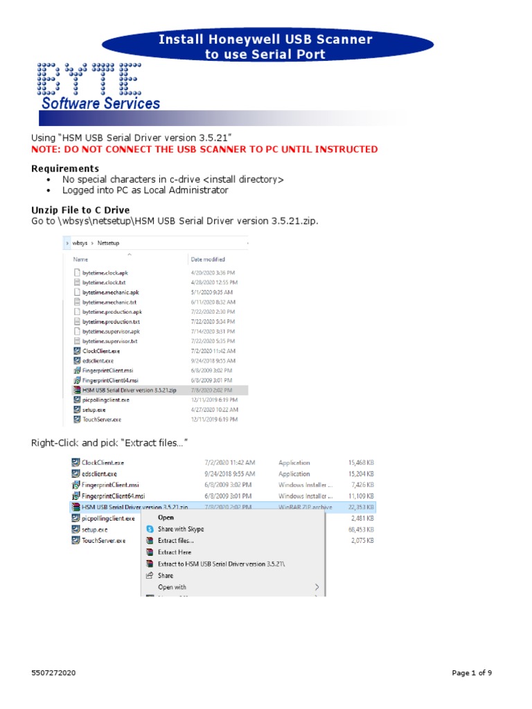 Install Honeywell USB Scanner To Use Serial Port Real-Time System | PDF ...