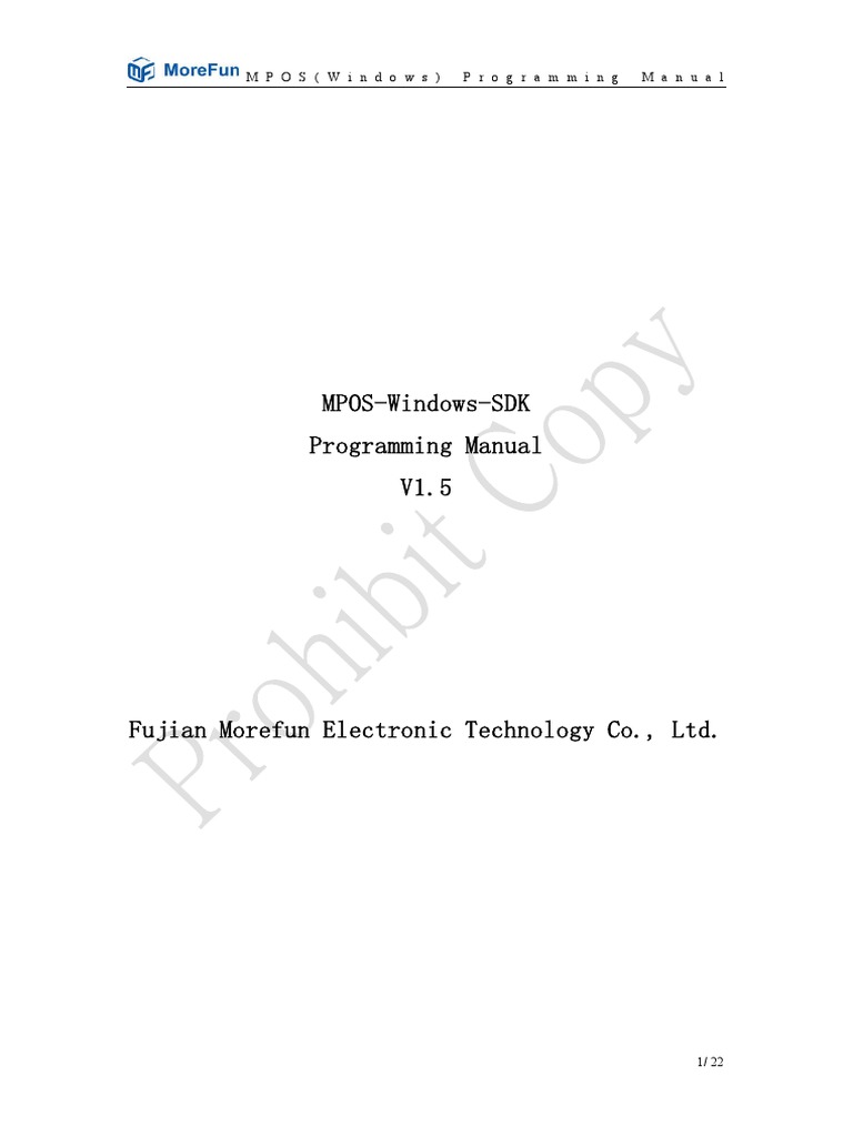 MPOS-Windows-SDK Programming Manual V1.5 | Download Free PDF ...