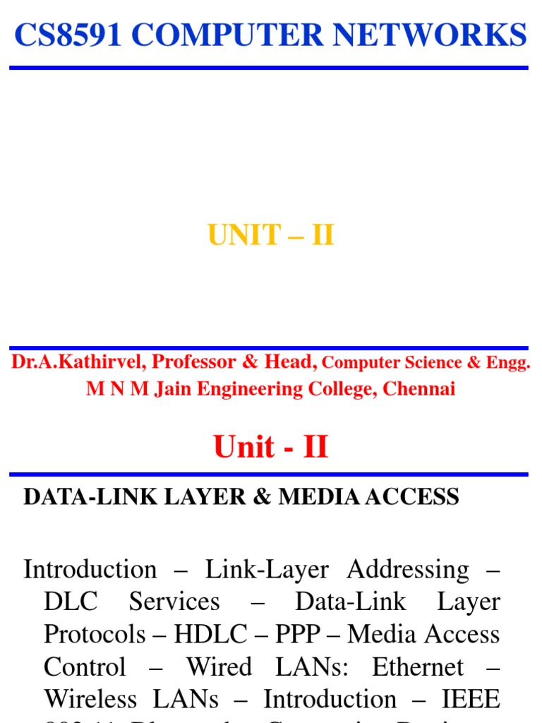 Cs8591 Computer Networks: Unit - Ii | PDF | Transmission Control Protocol | Ethernet