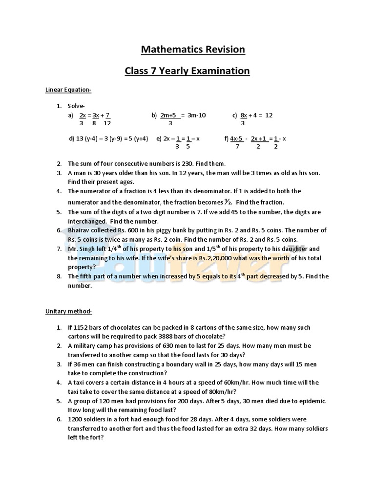 Maths Sample Paper 7 | PDF | Rectangle | Area