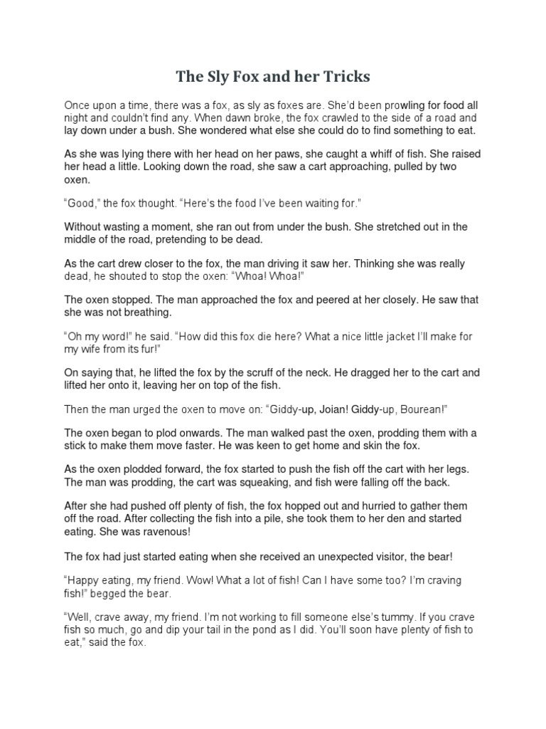 The Sly Fox and Her Tricks | PDF
