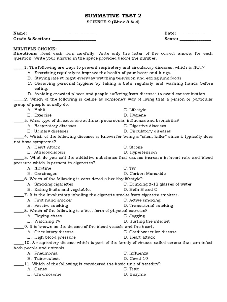 Grade 9 Genetics Assessment Test | PDF | Gene | Genetics