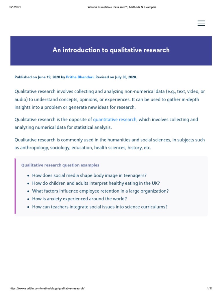 What Is Qualitative Research - Methods & Examples | Download Free PDF ...