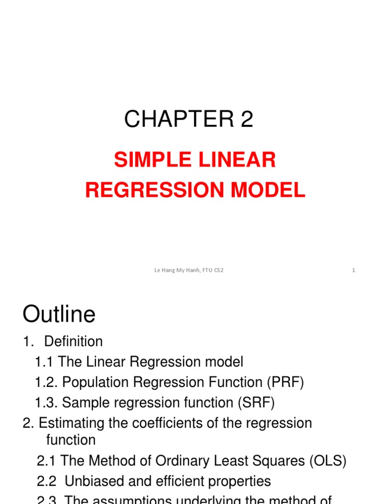 Chapter2 | PDF | Ordinary Least Squares | Regression Analysis