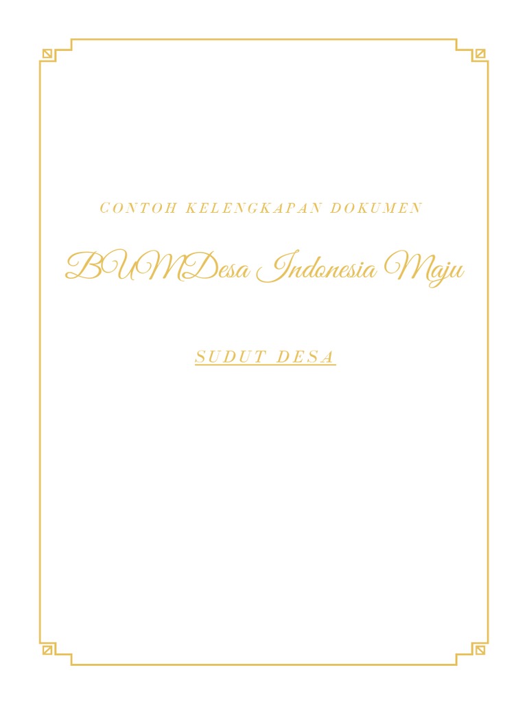 Kelengkapan Dokumen Administrasi Bumdes Terbaru | PDF