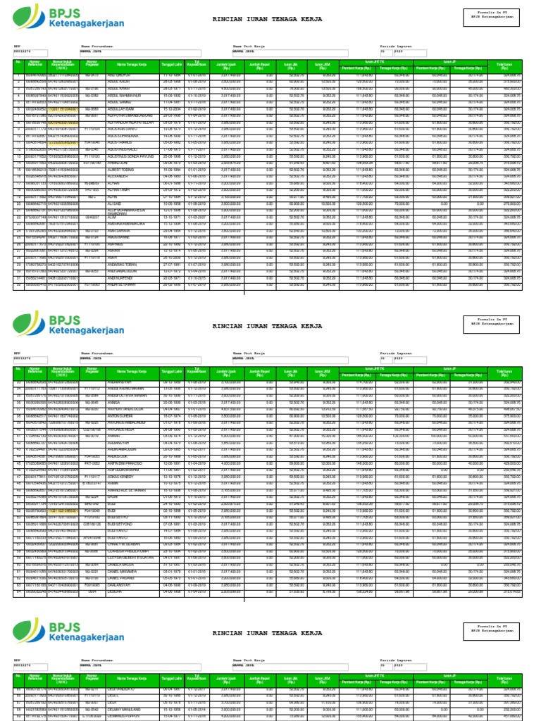 BPJSTK Januari 2020 | PDF
