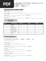 New Dealer Application Form | PDF