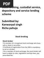 Overview of Stock Broking, Dep, Cust | PDF | Stocks | Securities (Finance)