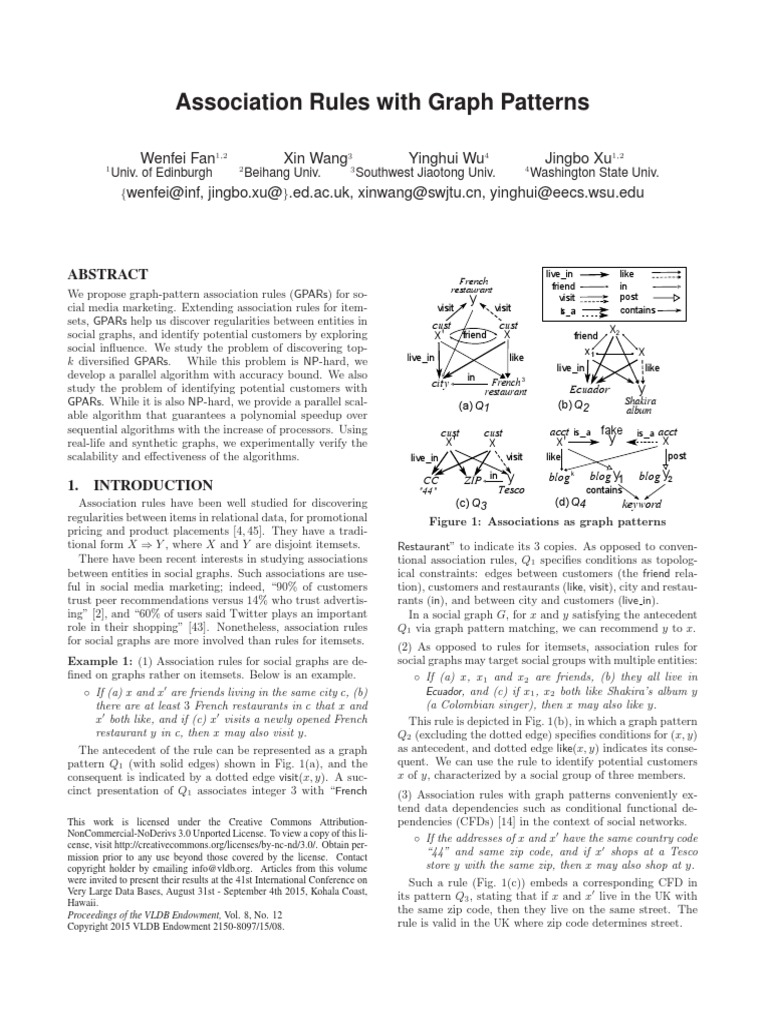 Association Rules With Graph Patterns - XinWang | PDF | Vertex (Graph ...
