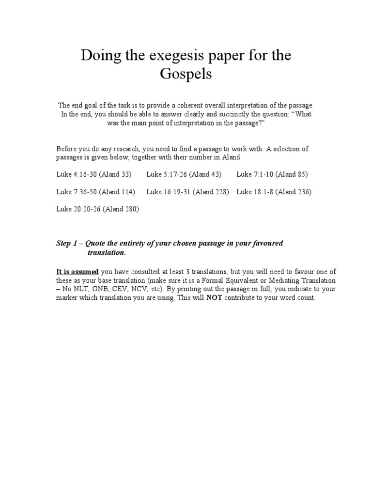 Doing the Exegesis Paper for the Gospels | Gospel Of Mark | Gospels