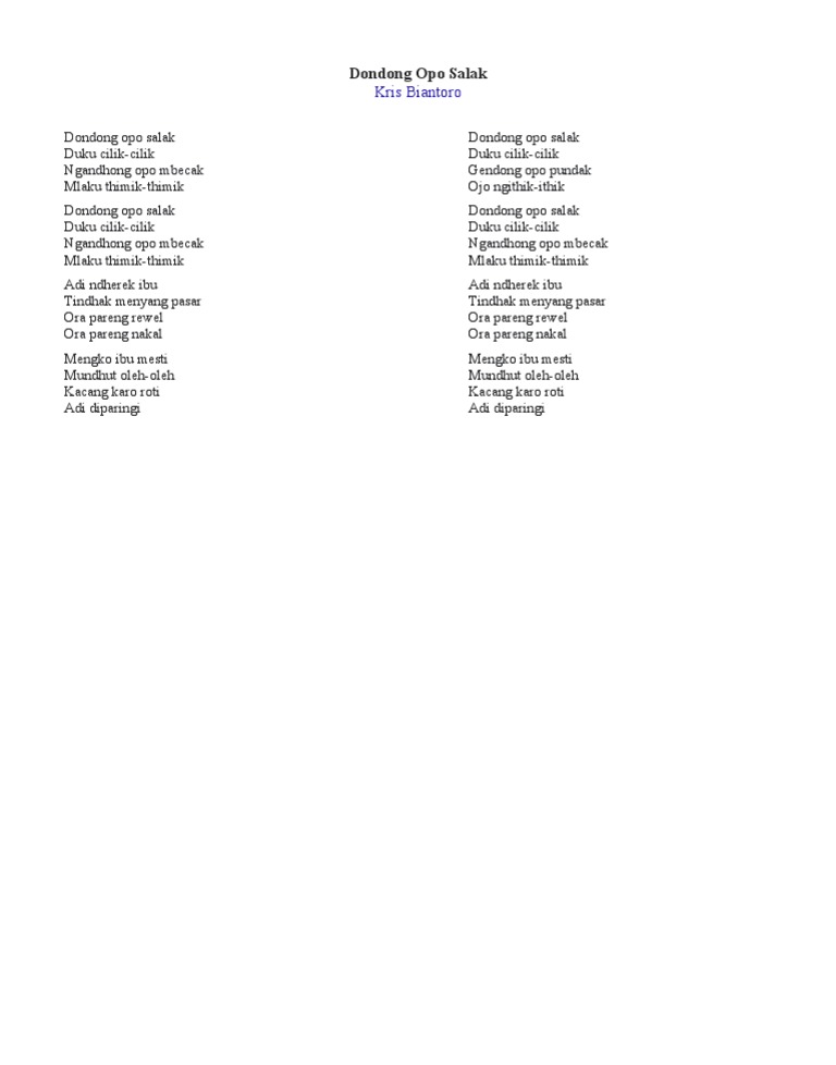 Dondong Opo Salak | PDF
