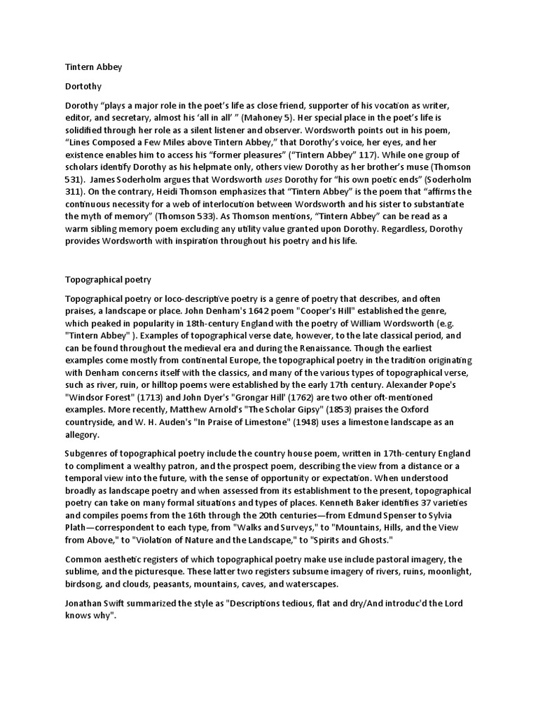 Tintern Abbey | PDF | Poetry