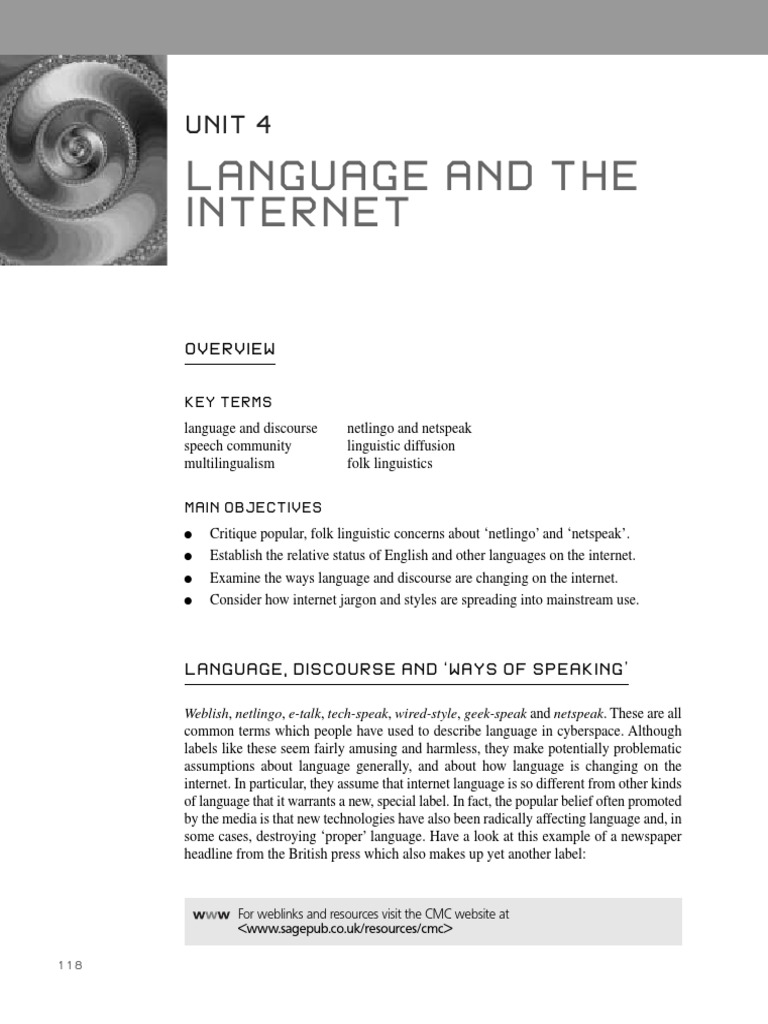 Language and The Internet From Computer Mediated Communication by ...