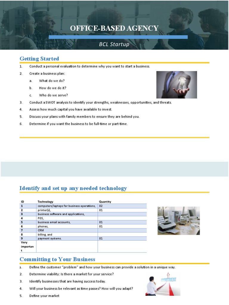 A Guide to Starting a Successful Office-Based Agency Business | PDF