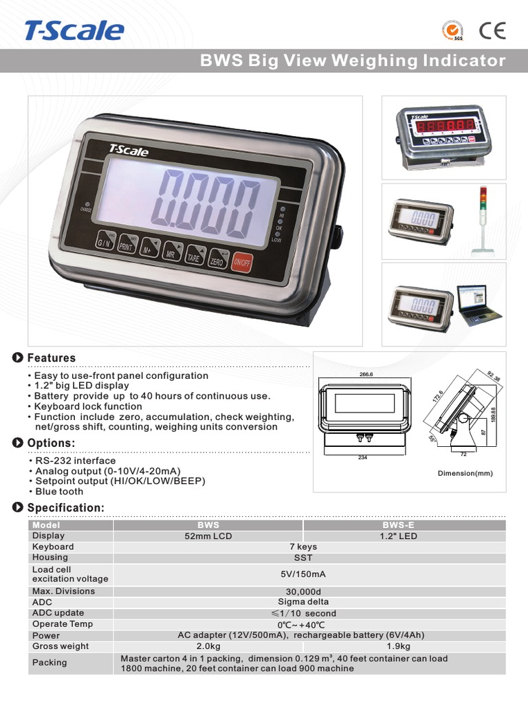 BWS Big View Weighing Indicator: Features | PDF | Computer Science ...