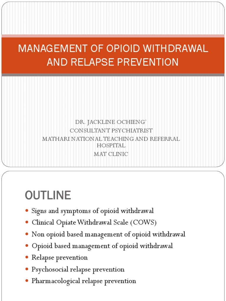 Management of Opioid Withdrawal and Relapse Prevention | PDF | Opioid ...