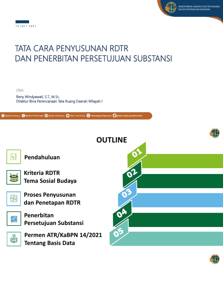 Tata Cara Penyusunan RDTR Dan Penerbitan Persub - Dir Binda I | PDF