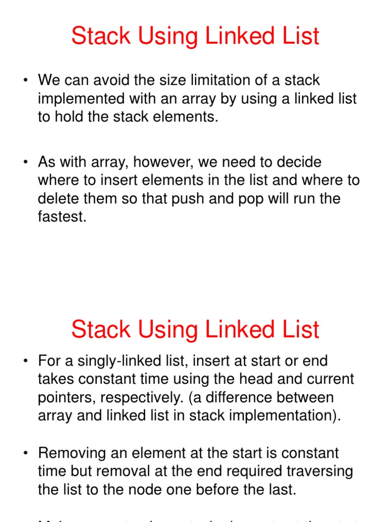 Stack With Linked List Download Free Pdf Array Data Structure Computer Data