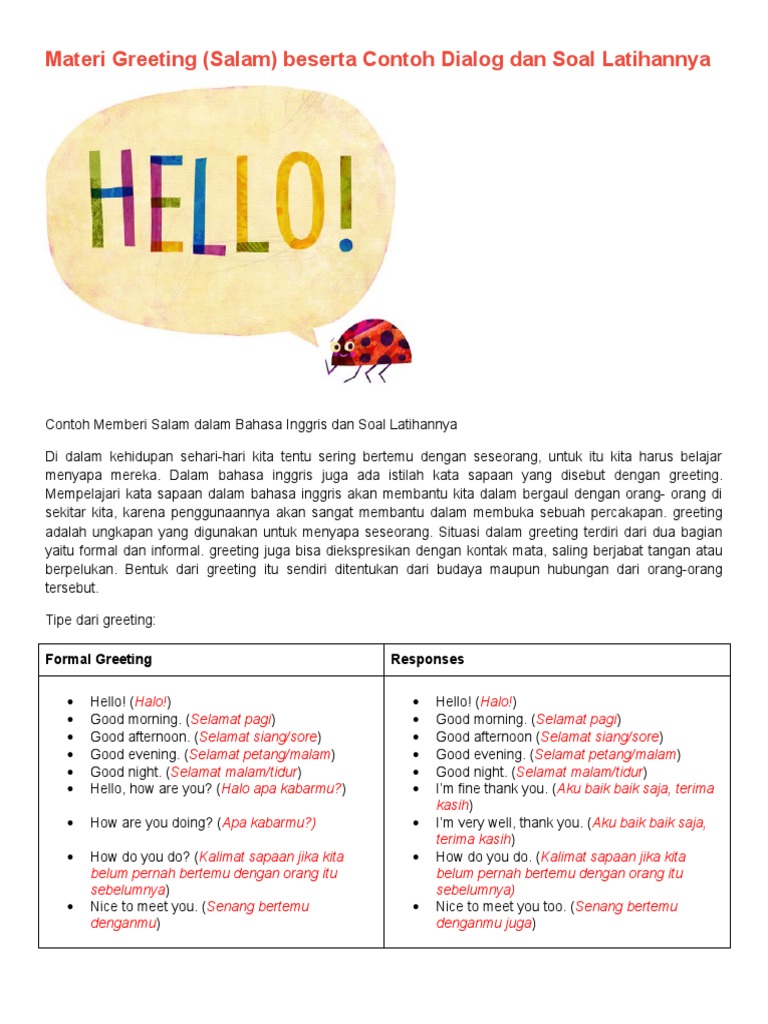 Materi Greeting | PDF