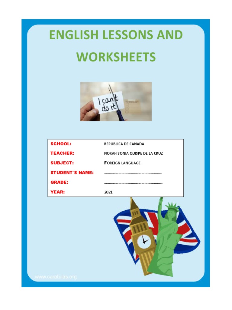 English Lessons and Worksheets: School: Teacher: Subject: Student S ...