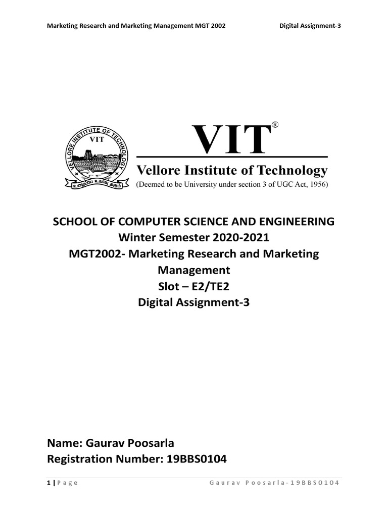 Digital Assignment-3 | PDF | Brand | Marketing