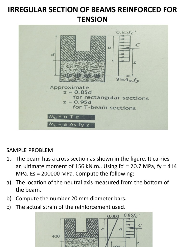 Irregular Section of Beams Reinforced For Tension | PDF | Beam ...