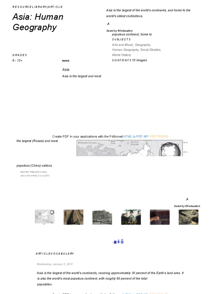 Asia Human Geography | PDF | Economic Growth | Israel