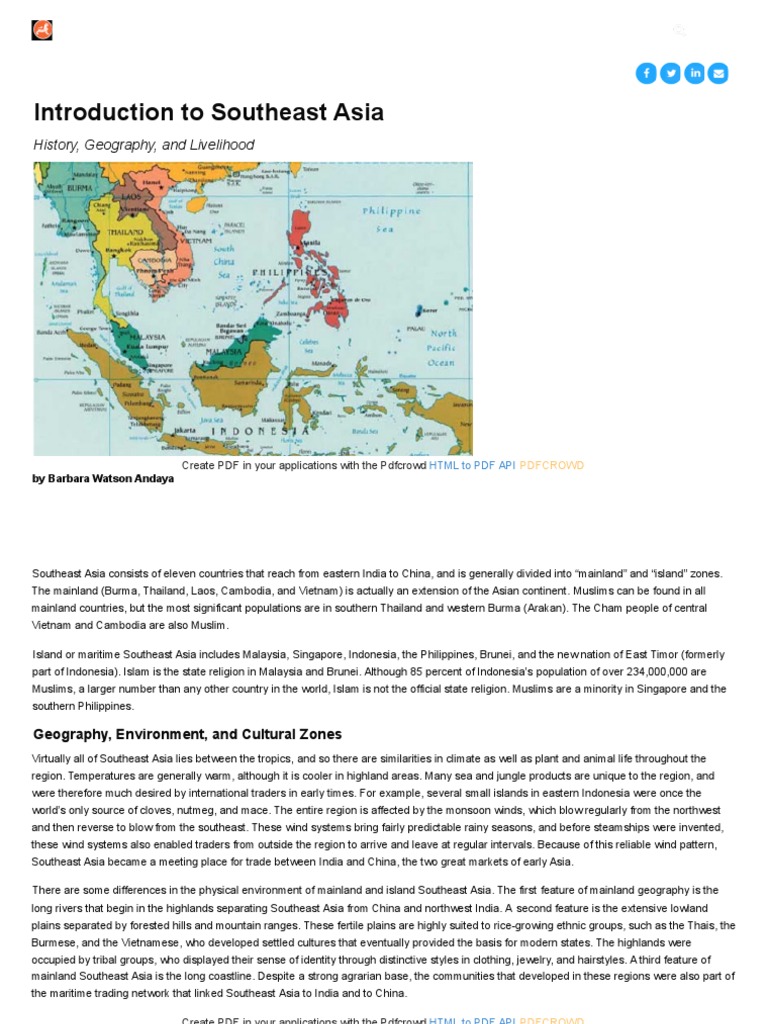 Introduction To Southeast Asia | PDF | Southeast Asia | Asia
