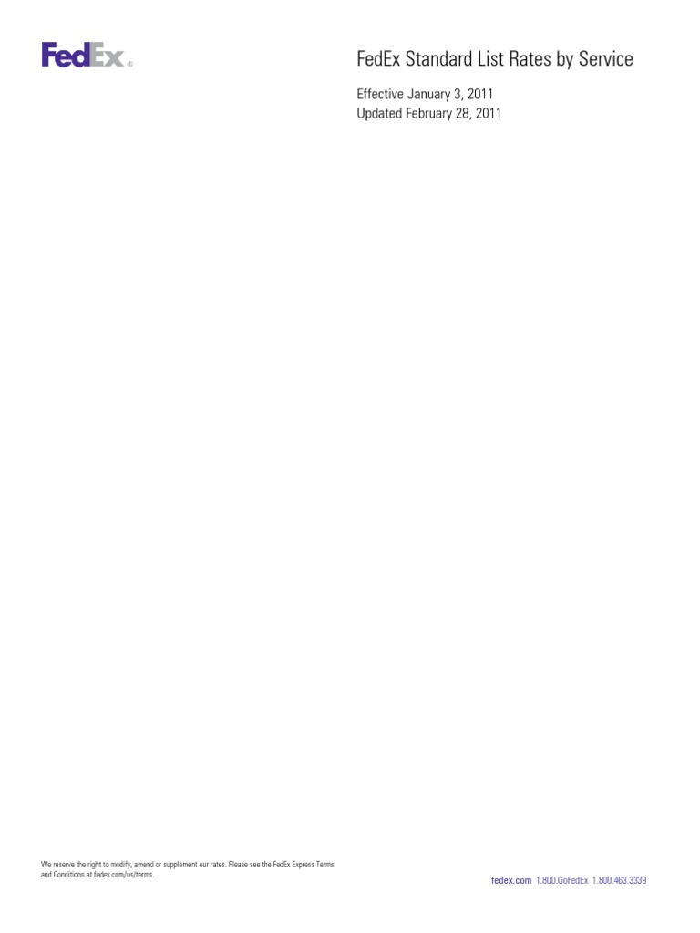 FedEx International Rates | PDF