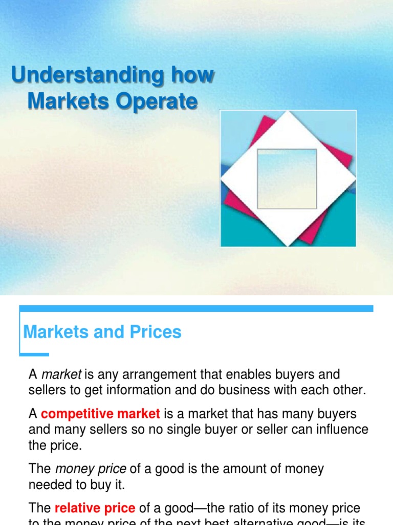 1understanding How Markets Operate | PDF | Supply (Economics) | Demand