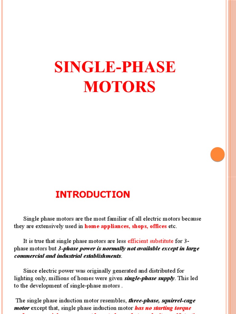 Single Phase Induction Motors | PDF | Electric Motor | Electromagnetism