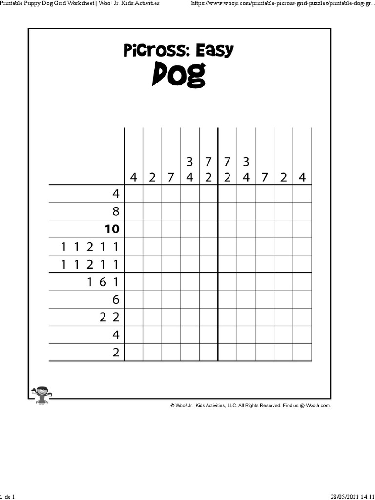 003 - Printable Puppy Dog Grid Worksheet - Woo! JR | PDF