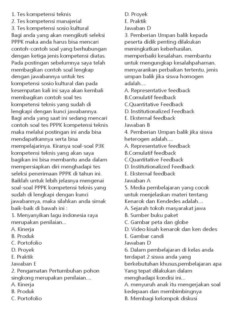 Tes Kompetensi Teknis | PDF