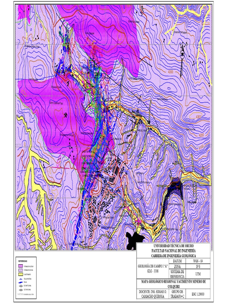 Mapa Geologico Regional Yacimiento Minero de Colquiri | PDF