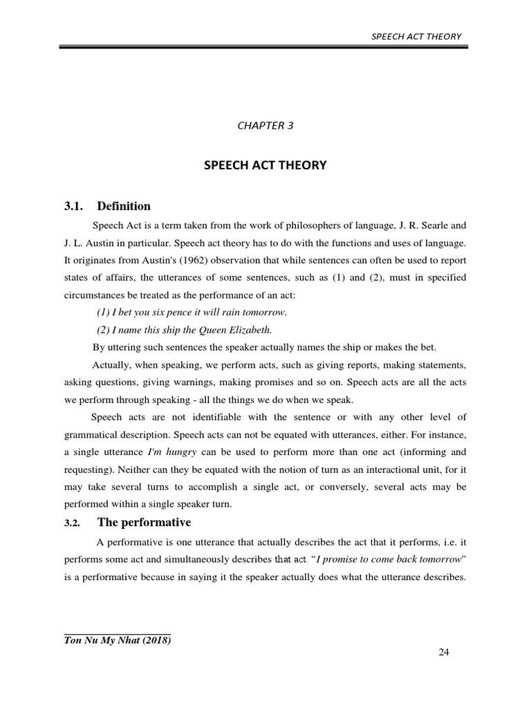 3 Speech Act Theory | PDF | Question | Grammar