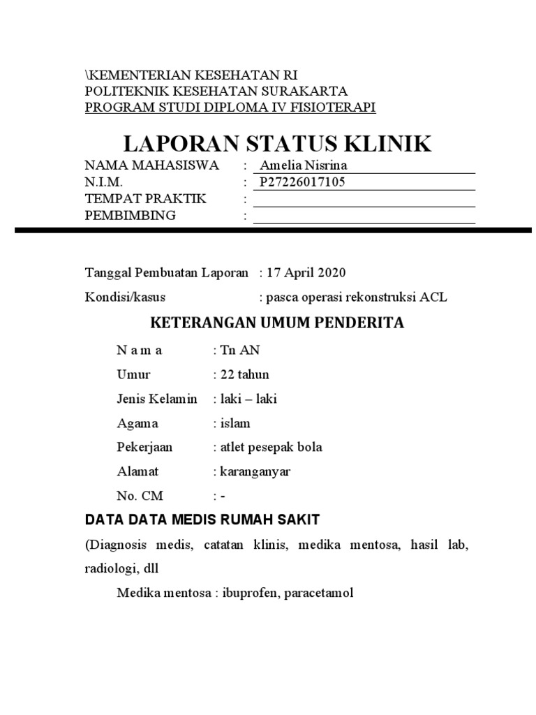 Status Klinis ACL | PDF