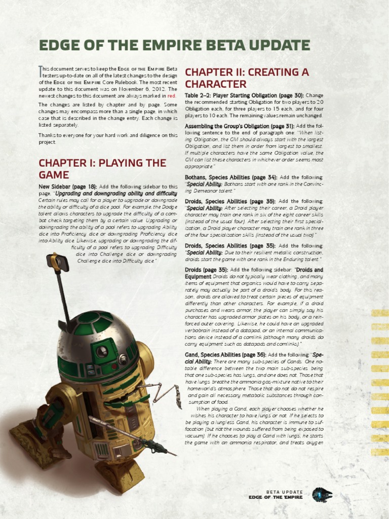 Star Wars - Edge of The Empire - Core Rulebook (Beta Errata) | PDF | Weaponry | Nature
