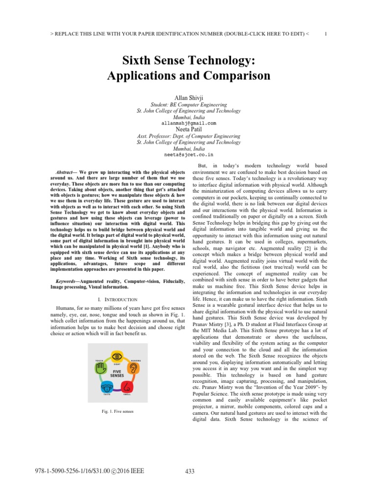 Sixth Sense Technology | PDF | Augmented Reality | Camera
