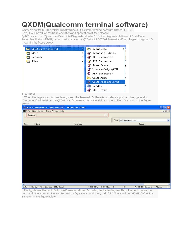 QXDM (Qualcomm Terminal Software) | PDF | Computer Networking | Telecommunications