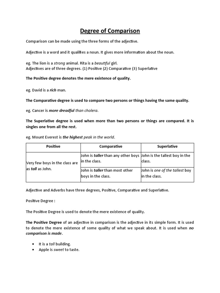 Materi 5 - Degree of Comparison | PDF | Adjective | Adverb