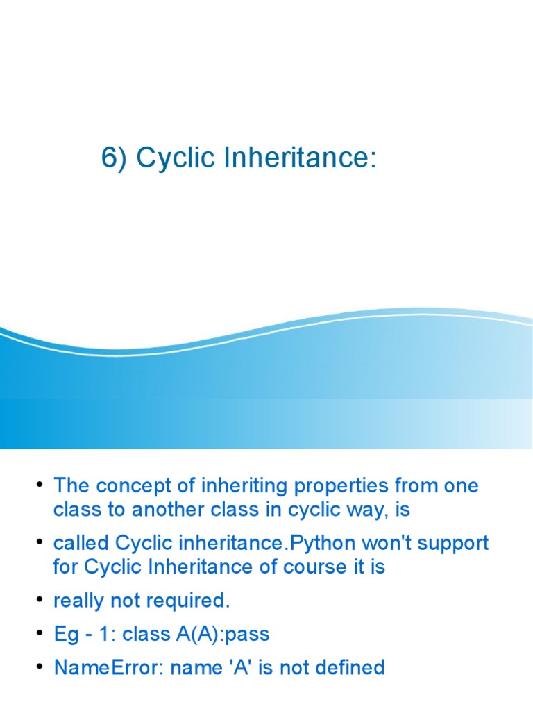 Python Cyclic Inheritance | PDF | Computers | Young Adult
