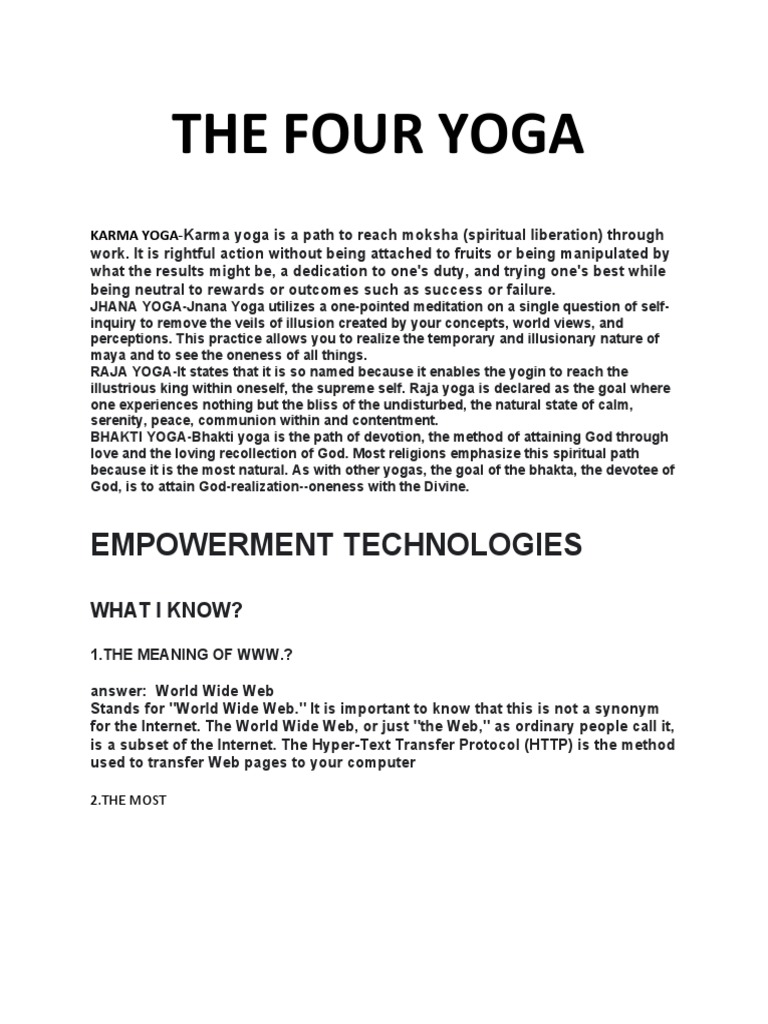 Four Paths of Yoga Explained | PDF