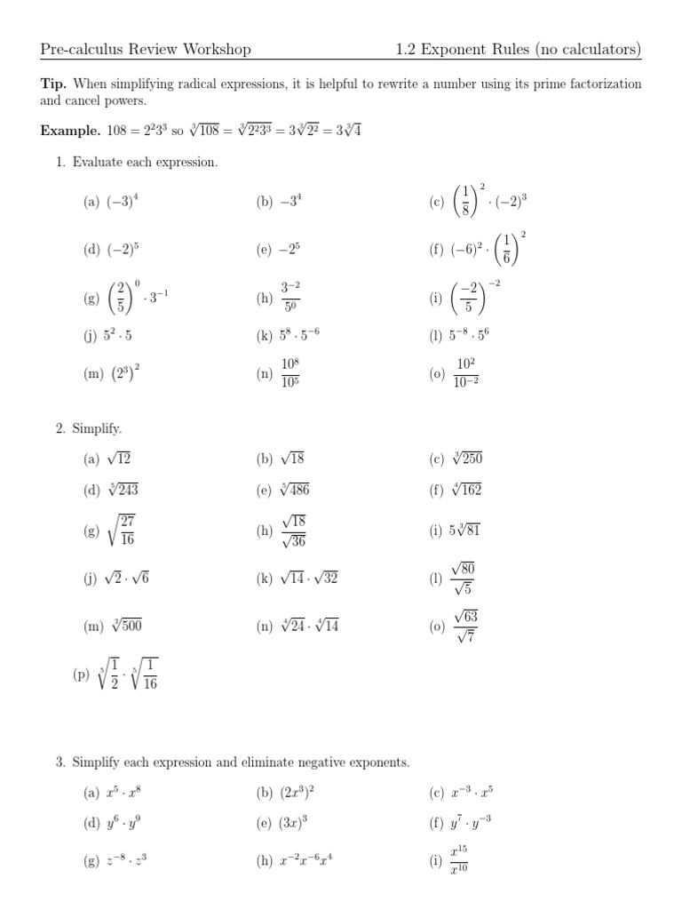 Exponents and Radicals | PDF | Algebra | Teaching Mathematics