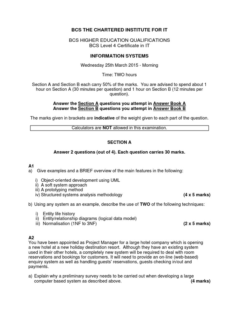 Bcs Higher Education Qualifications BCS Level 4 Certificate in IT | PDF ...
