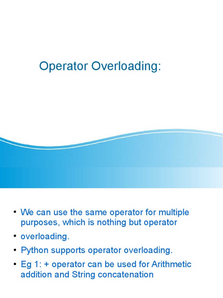 Python Operator Overloading | PDF